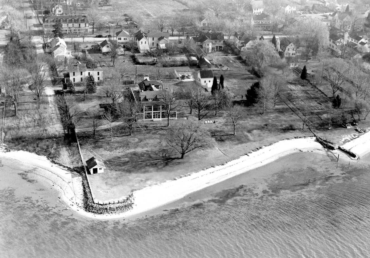 Aerial of Oxford Strand looking NE. Sandaway, Tred Avon Yacht Club ...